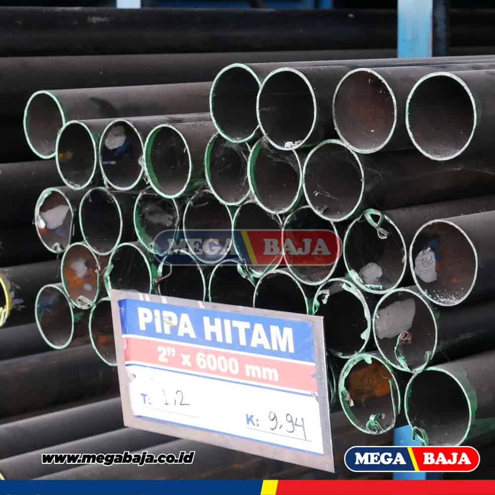 PIPA HITAM 6" X 6 - MEDIUM SNI SPINDO - Mega Baja - Partner Konstruksi Anda dari Besi Hingga Baja