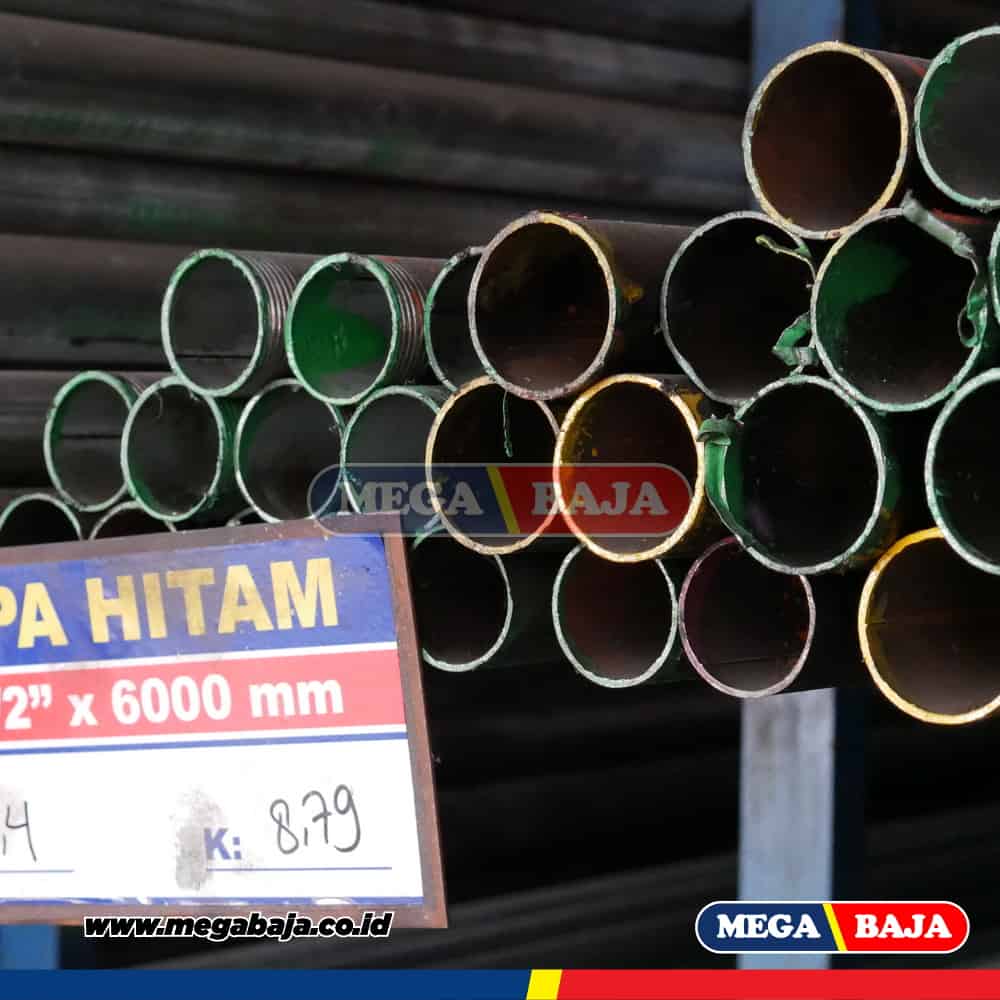 Pipa Hitam 4" x 6 - Grade Hijau - Mega Baja - Partner Konstruksi Anda dari Besi Hingga Baja