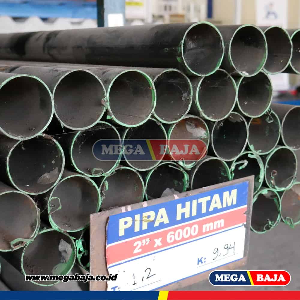 Pipa Hitam 6" x 6 - 1 2,70 mm - Mega Baja - Partner Konstruksi Anda dari Besi Hingga Baja