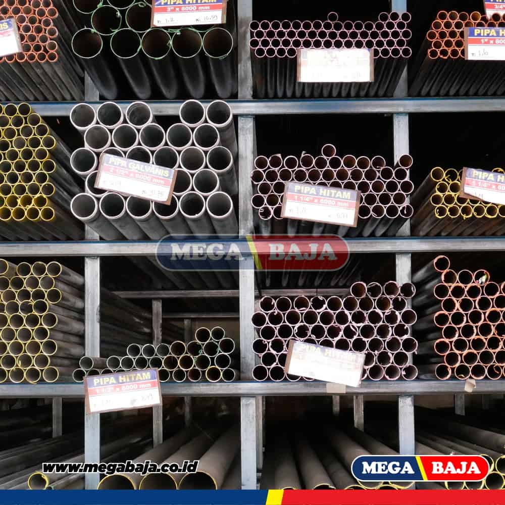 Pipa Hitam 8" x 6 - 6,30 mm - Mega Baja - Partner Konstruksi Anda dari Besi Hingga Baja