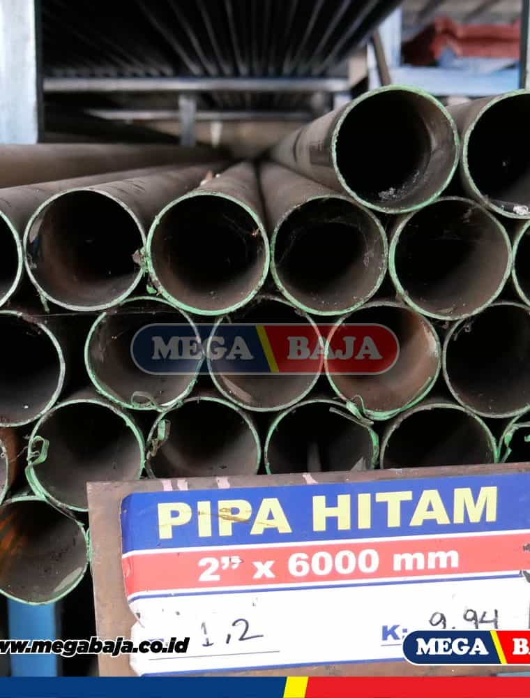 Pipa Hitam 2"x 6 - Spindo Medium SNI - Mega Baja - Partner Konstruksi Anda dari Besi Hingga Baja