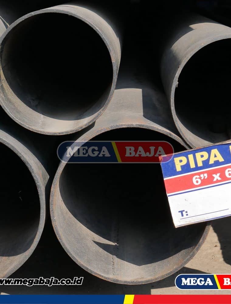 PIPA HITAM 8" X 6 - SPINDO 40 SCH - Mega Baja - Partner Konstruksi Anda dari Besi Hingga Baja